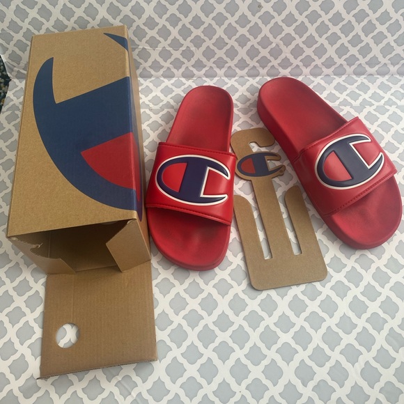 Champion | Shoes | Mens 8 Womens Red Champion Slides | Poshmark